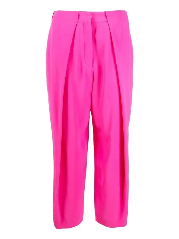 Balmain Pleated High-waisted Trousers - Pink
