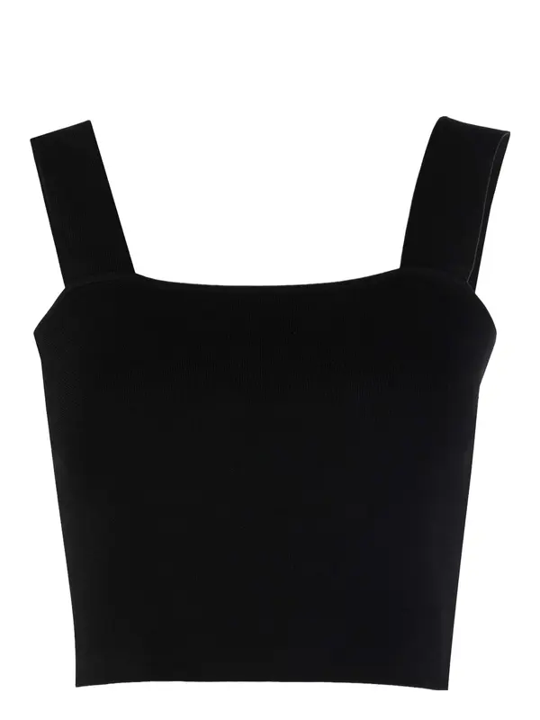 Maje Knitted Crop Top - Black