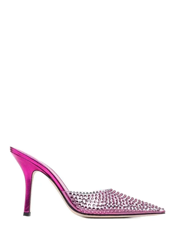 Paris Texas 105mm Crystal-embellished Mules - Pink