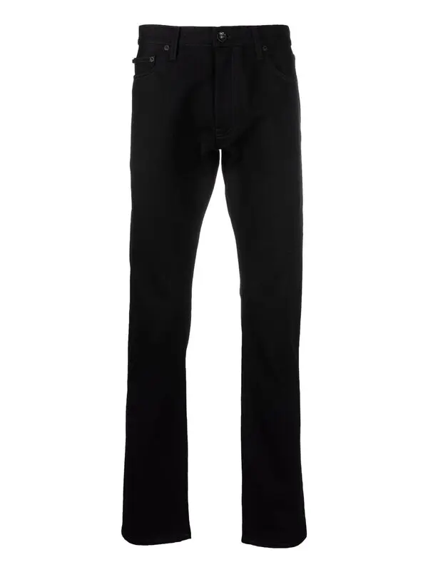 Off-White Diag-stripe Print Slim Fit Jeans - Black