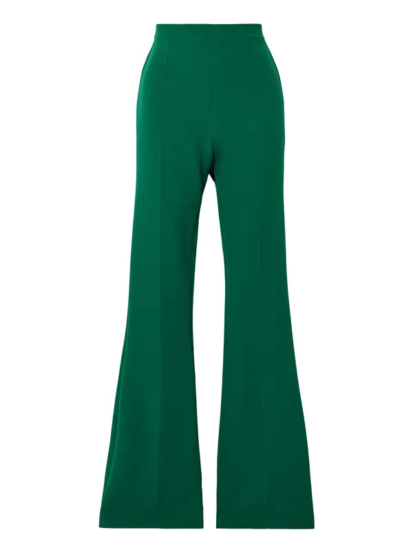 Safiyaa Alexa Stretch-crepe Flared Pants - Green