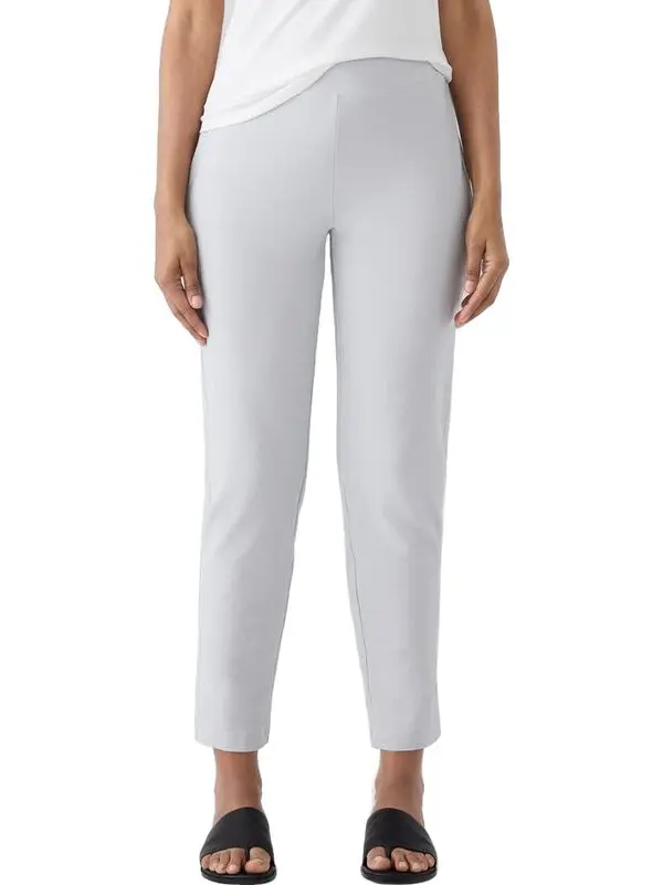 Eileen Fisher Slim Ankle Stretch Crepe Pants - Nimbus