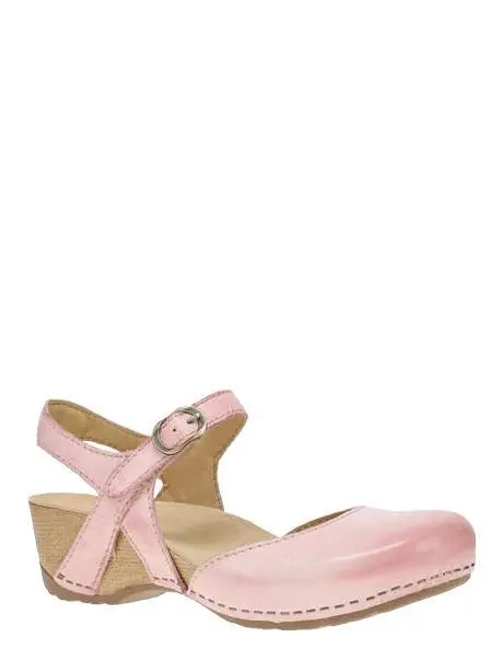 Dansko Tiffani Wedge Pump - Pink Milled Burnished