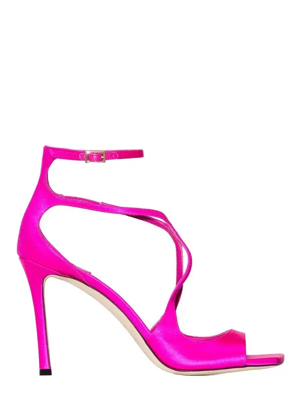 JIMMY CHOO Azia 95mm Satin Sandals - Pink