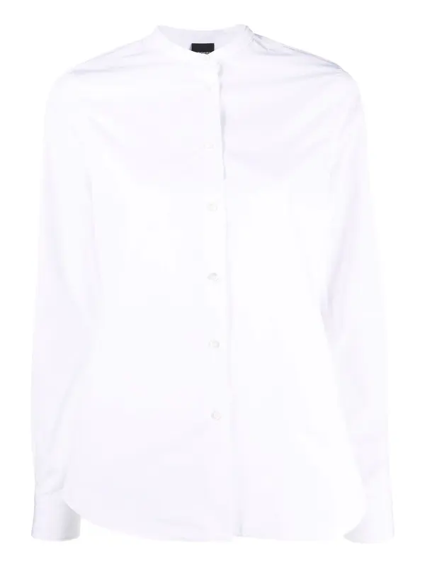 Aspesi Band-collar Cotton Shirt - White