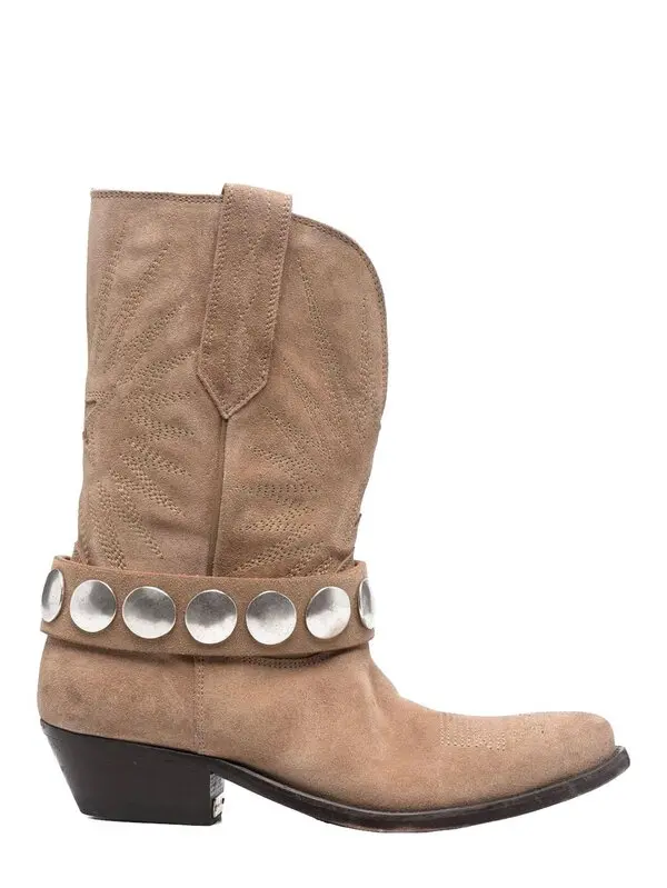 GOLDEN GOOSE Buckle-fastening Suede Boots - Neutrals