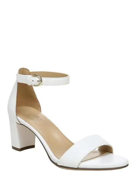Naturalizer Vera Ankle Strap Sandals - White Leather