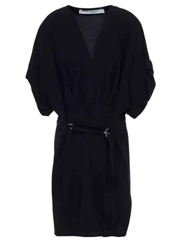 IRO PARIS Danube Belted Stretch-crepe Mini Dress - Black