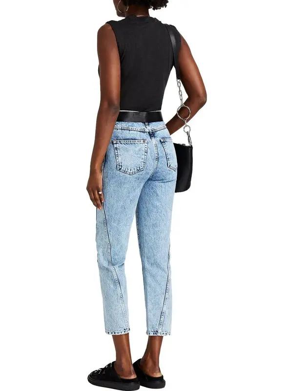 IRO PARIS Celsian Cropped High-rise Tapered Jeans - Light Denim