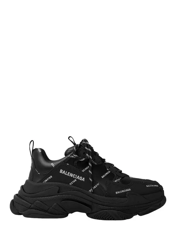 Balenciaga Triple S Logo-print Sneakers - Black