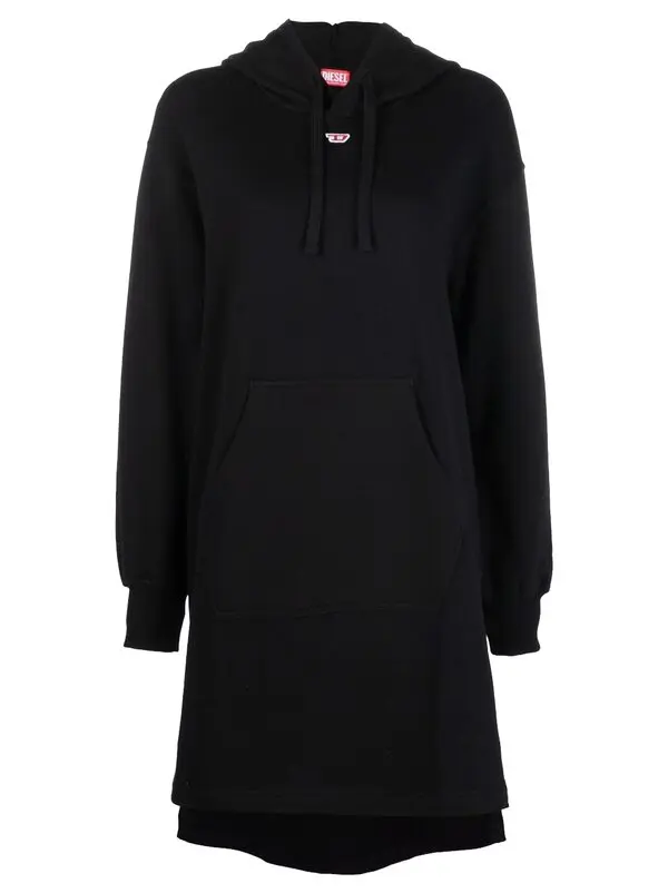 DIESEL® D-ilse Cotton Hoodie Dress - Black