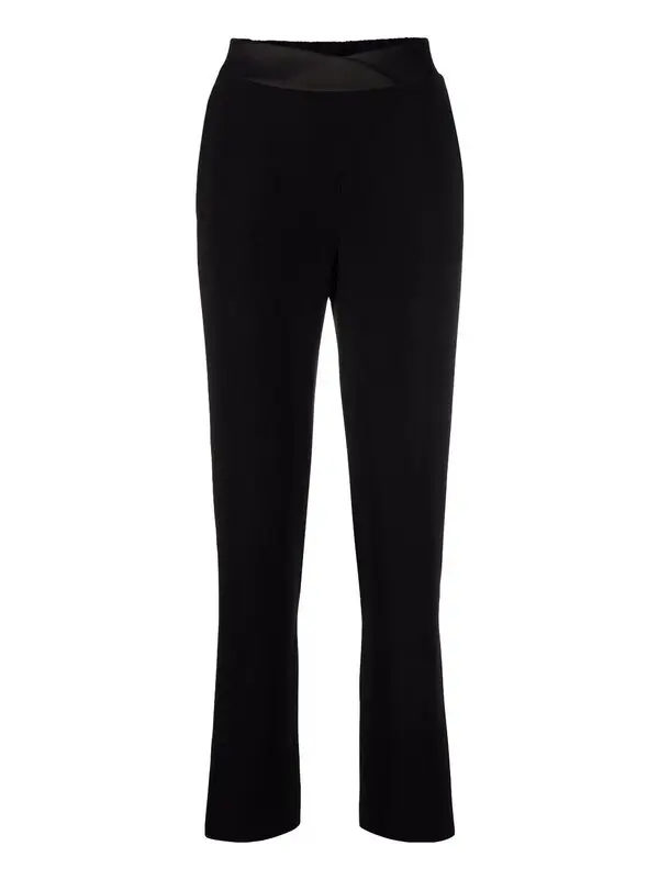 Emporio Armani High-waisted Straight-leg Trousers - Black