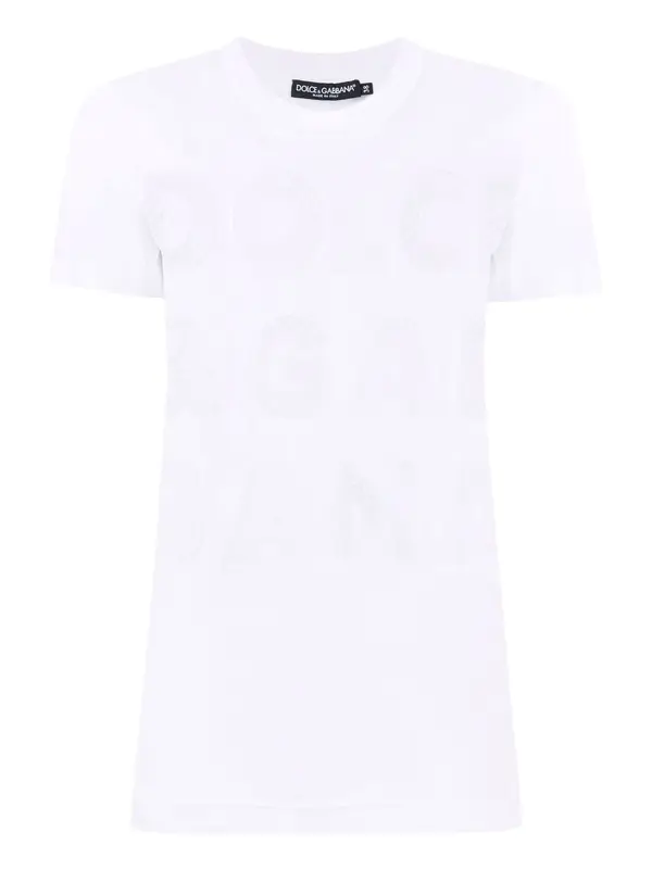Dolce & Gabbana Openwork Logo T-shirt - White