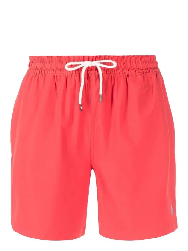 Ralph Lauren Logo Drawstring Swim Shorts - Red