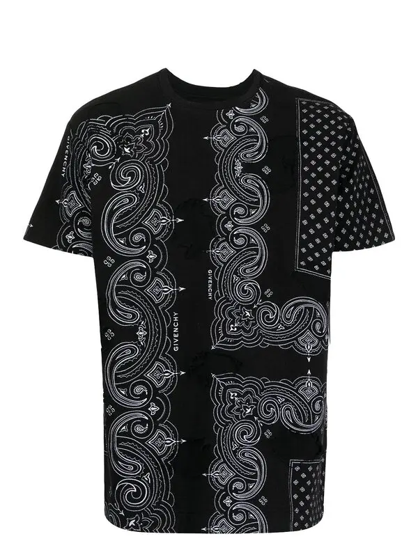 Givenchy Distressed-effect Bandana-print T-shirt - Black