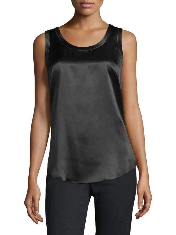 Lafayette 148 New York Reversible Perla Tank - Black