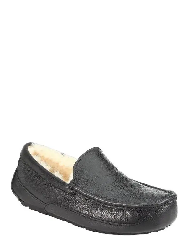 UGG Ascot Leather Slippers - Black
