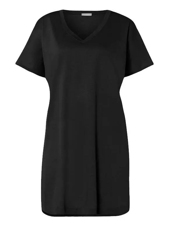 Hanro Laura Short-sleeve Shirt - Black