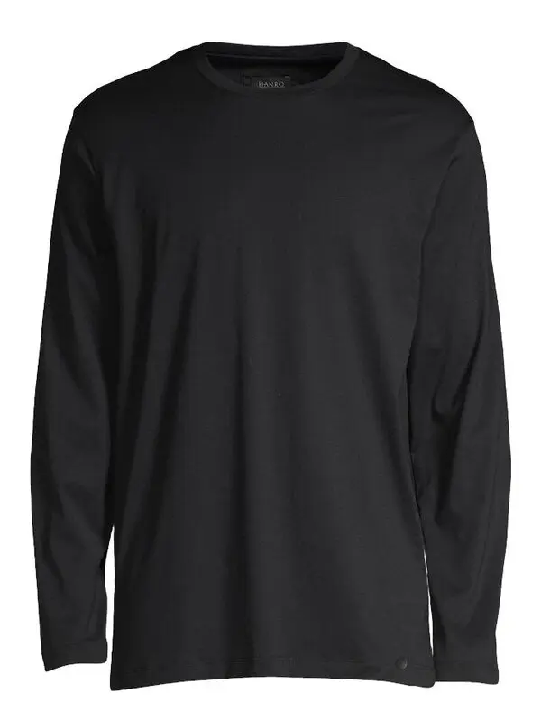 Hanro Night And Day Solid Long Sleeve Tee - Black