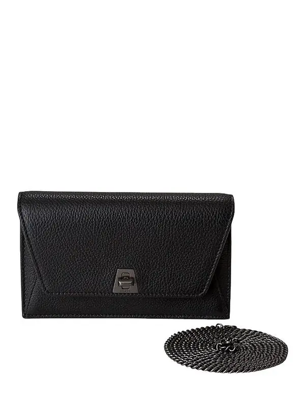 Akris Mini Anouk Envelope Leather Crossbody Bag - Black