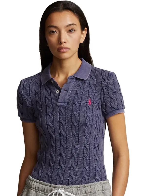 Ralph Lauren Cable-knit Polo Shirt - Newport Navy