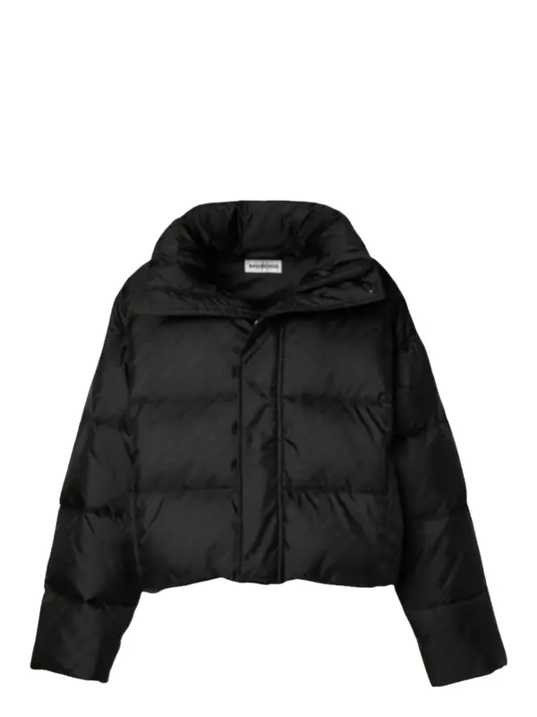 Balenciaga Cropped Quilted Shell-jacquard Jacket - Black