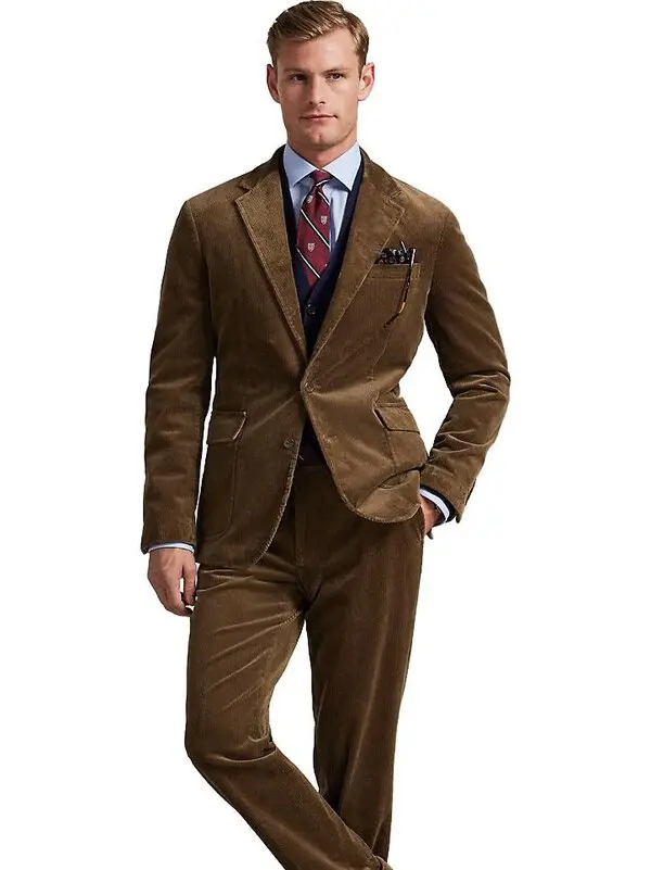 Ralph Lauren Stretch Corduroy Suit Trousers - Montana Brown