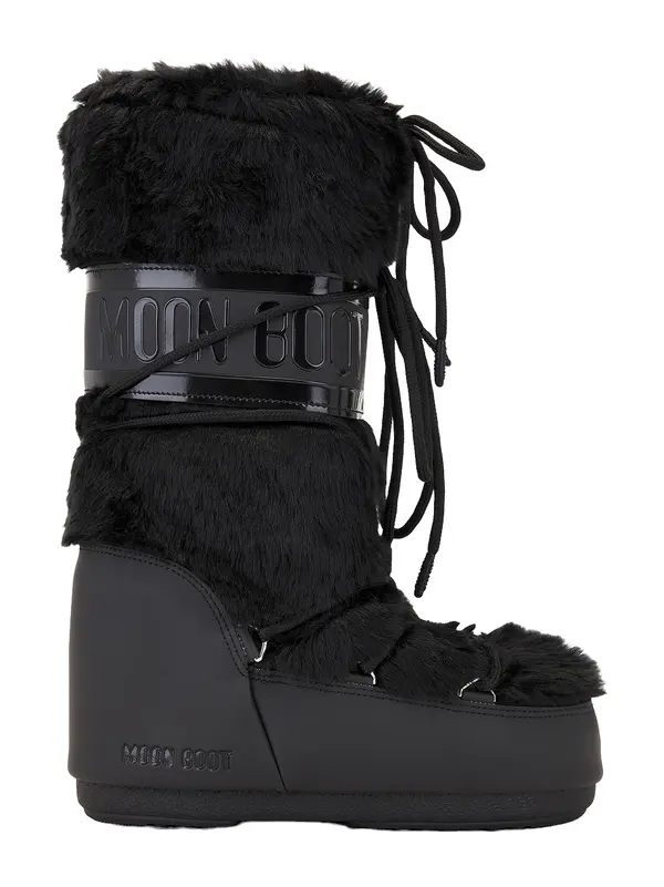 Moon Boot Icon Classic Faux Fur Boots - Black