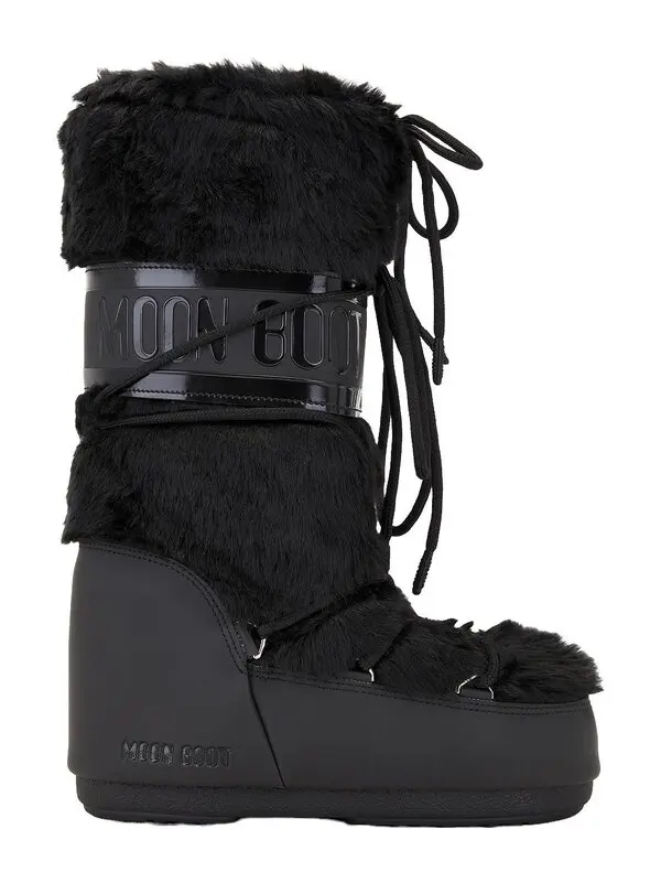 Moon Boot Icon Classic Faux Fur Boots - Black