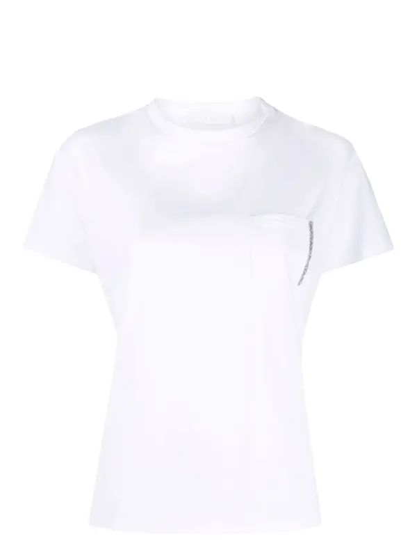 Fabiana Filippi Bead-detail Pocket T-shirt - White