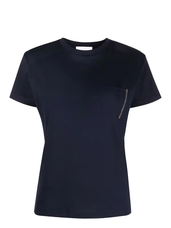 Fabiana Filippi Bead-detail T-shirt - Blue