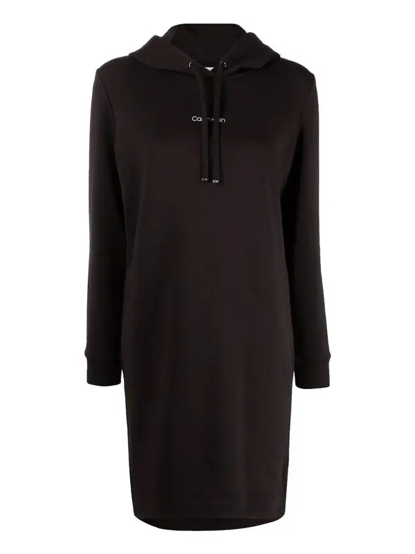 Calvin Klein Print Hoodie Dress - Black
