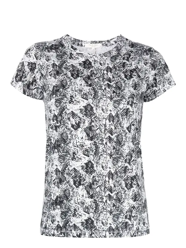 Rag & Bone Snakeskin Print T-shirt - Black