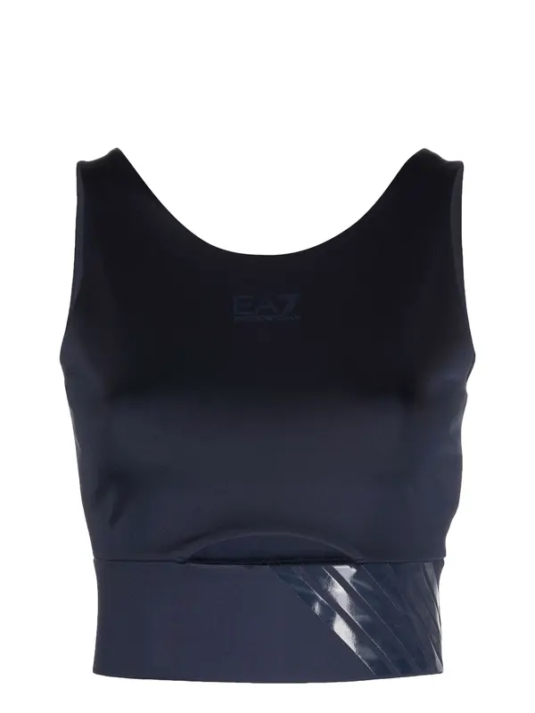 Emporio Armani Logo-print Sports Bra - Blue