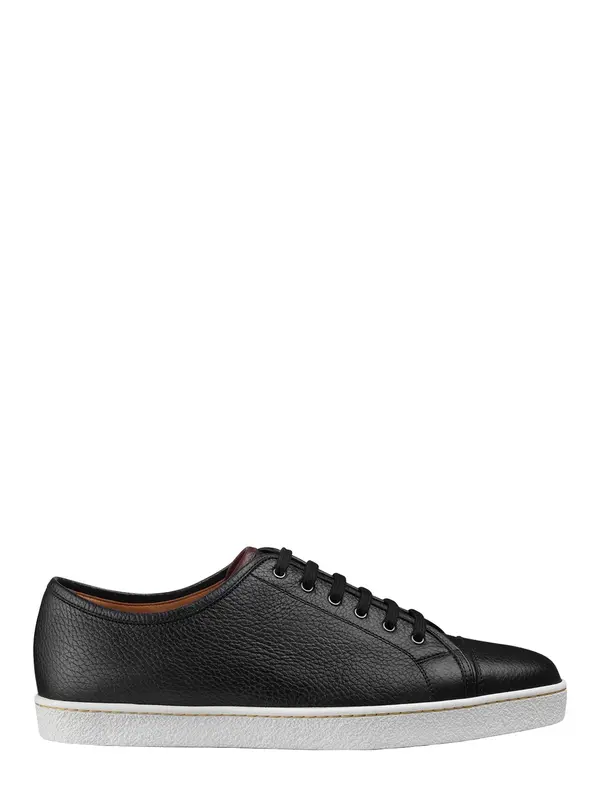 John Lobb Textured Leather Low-top Sneakers - Black