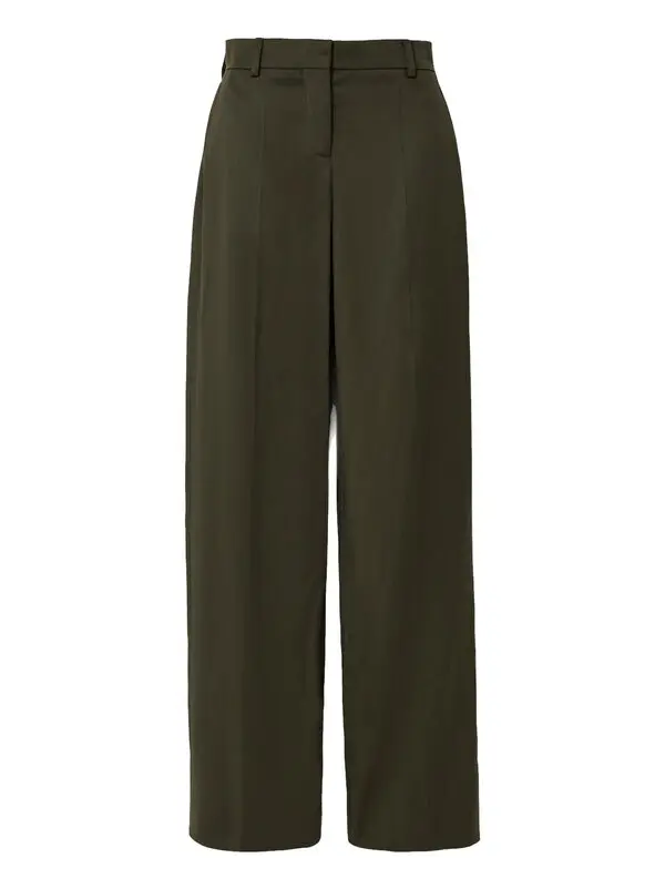 Stella McCartney Wool Wide-leg Pants - Green