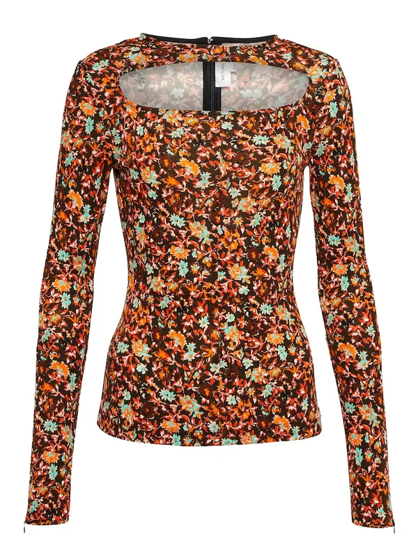 Victoria Beckham Floral Cutout Top - Multicoloured
