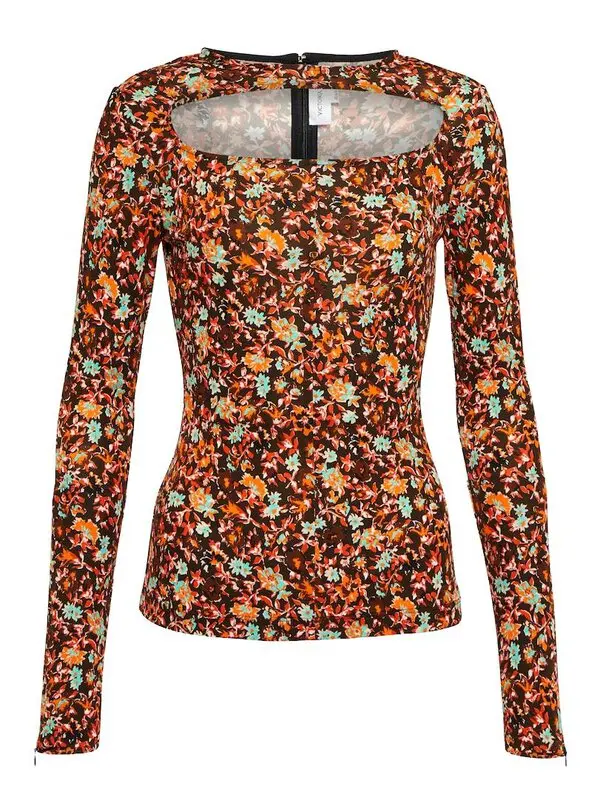 Victoria Beckham Floral Cutout Top - Multicoloured