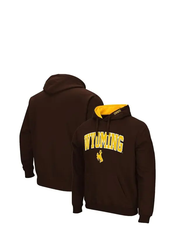 COLOSSEUM Wyoming Cowboys Arch And Logo Pullover Hoodie - Brown