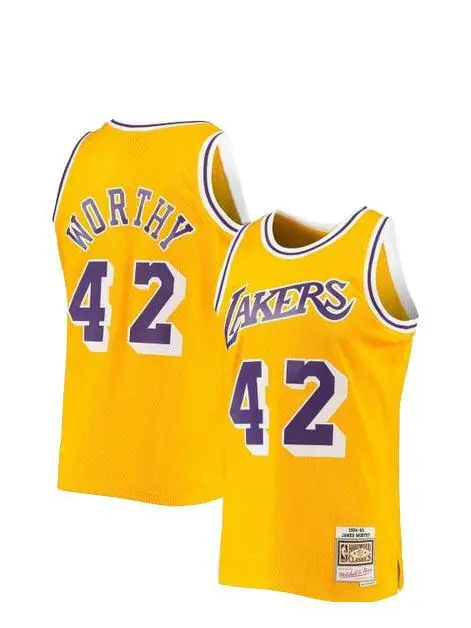 Mitchell & Ness James Worthy Los Angeles Lakers 1984-85 Hardwood Classics Swingman Jersey - Gold