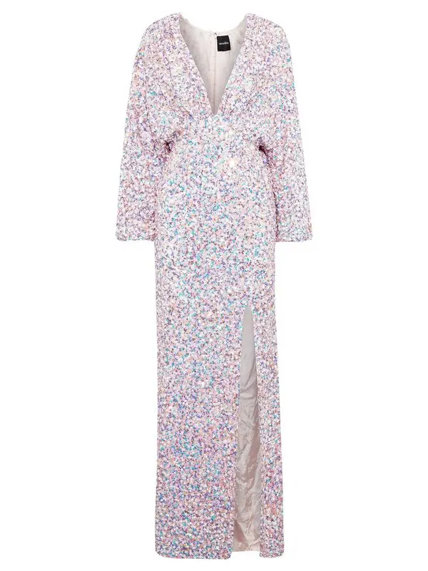 Retrofete Camille Sequined Maxi Dress - Baby Pink