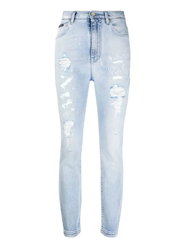 Dolce & Gabbana Grace Distressed Skinny Jeans - Blue