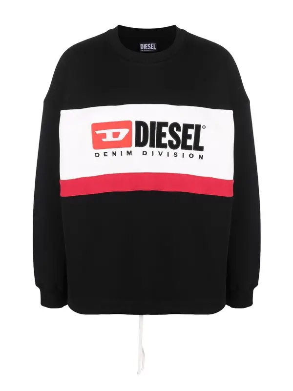 DIESEL® Logo Print Crew Neck Sweatshirt - Black