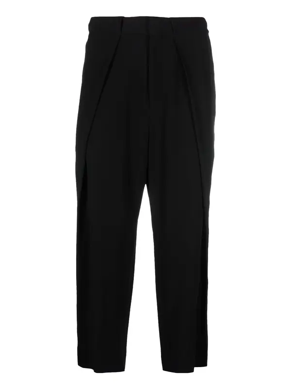 Balmain Side Folded Cropped Trousers - Black