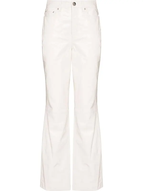Remain Birger Christensen Lynn Leather Straight-leg Trousers - White