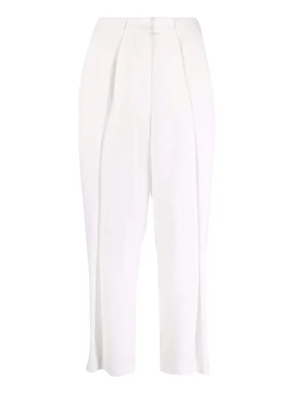 Balmain Pleated High-waisted Trousers - White