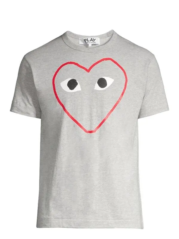 Play Comme Des Garcon Outline Heart Tee - Grey