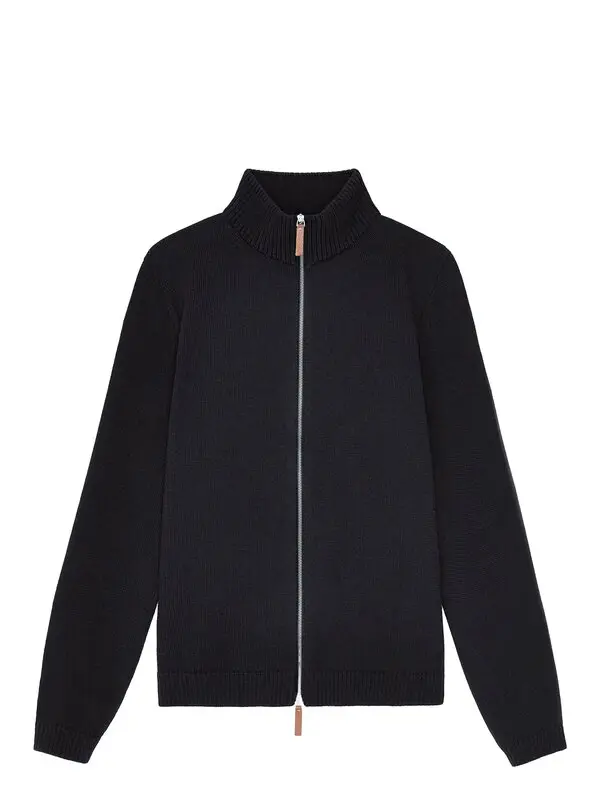 Lafayette 148 New York Cotton-silk Zip-up Cardigan - Black