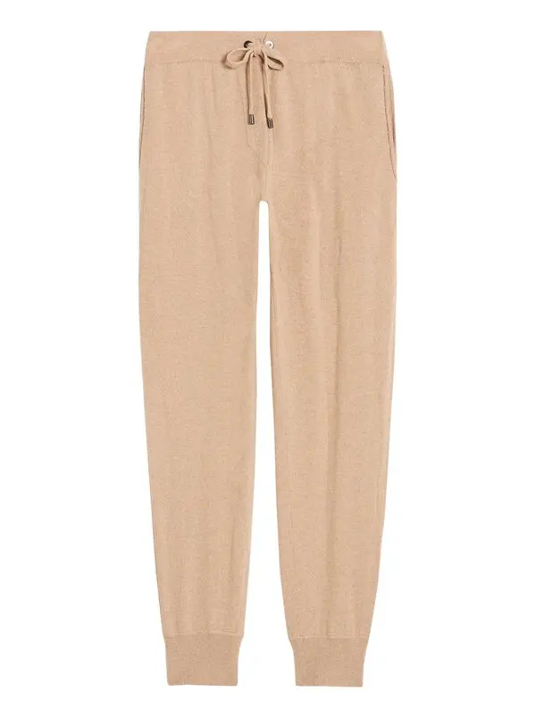 Brunello Cucinelli Bead-embellished Cashmere Track Pants - Beige