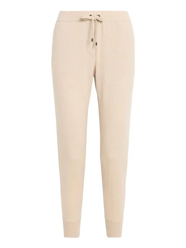 Brunello Cucinelli Bead-embellished Cashmere Track Pants - Beige